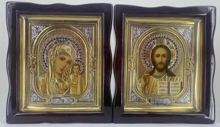 Ікона Вінчальна пара камінчики ф р 28х24см